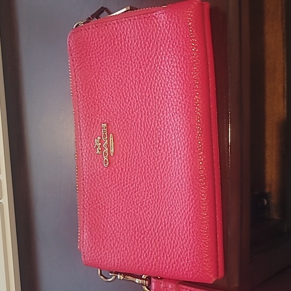 Coach | Bags | Coach Hot Pink Leather Wristlet | Poshmark